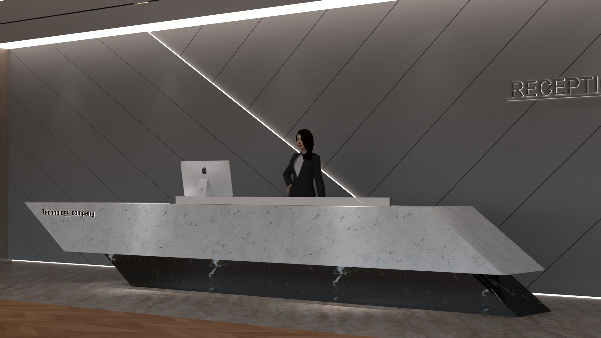 Front Desk 3D Model - TurboSquid 2208044