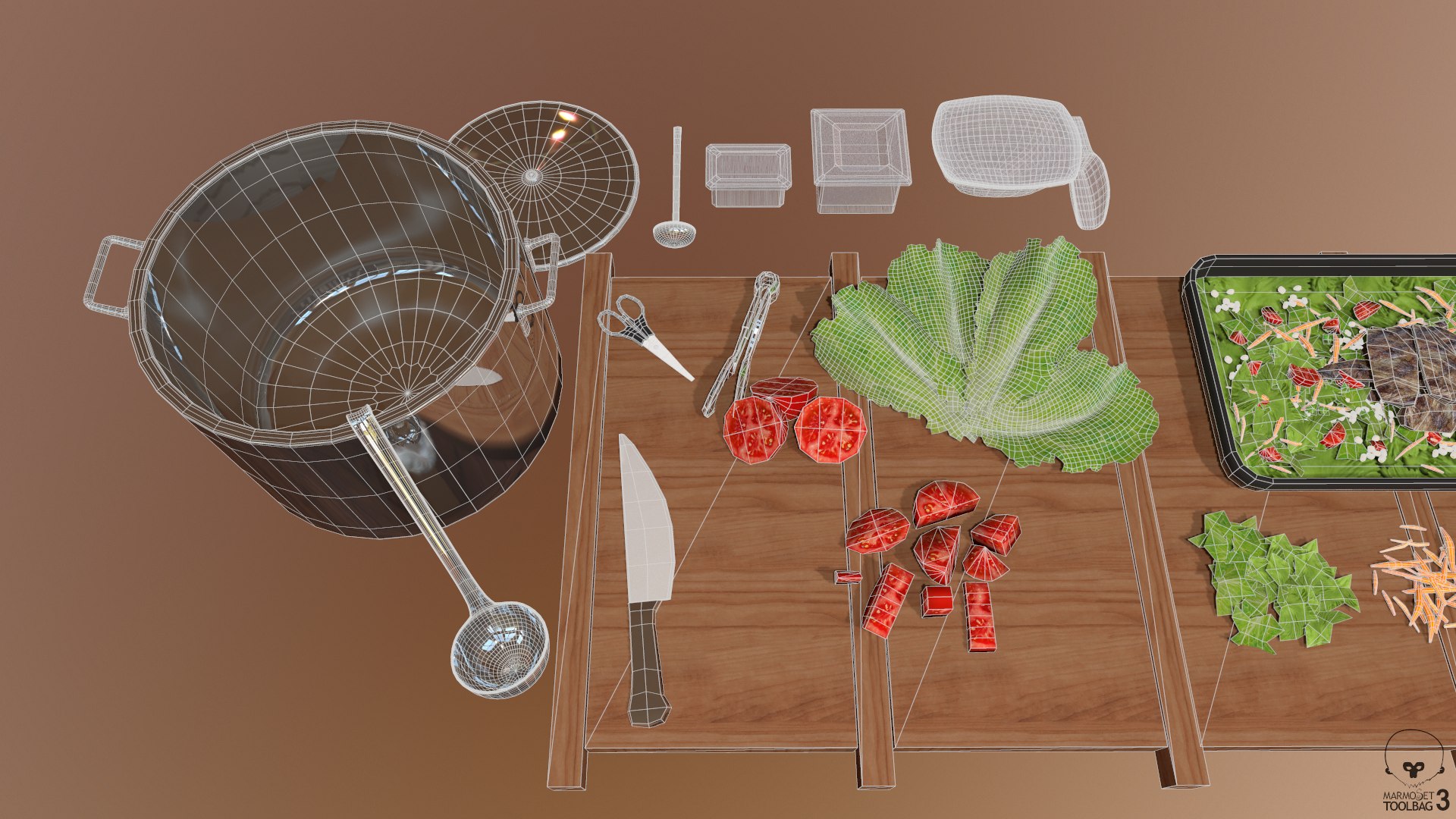 Kitchen Tools Salad Model - TurboSquid 1348623