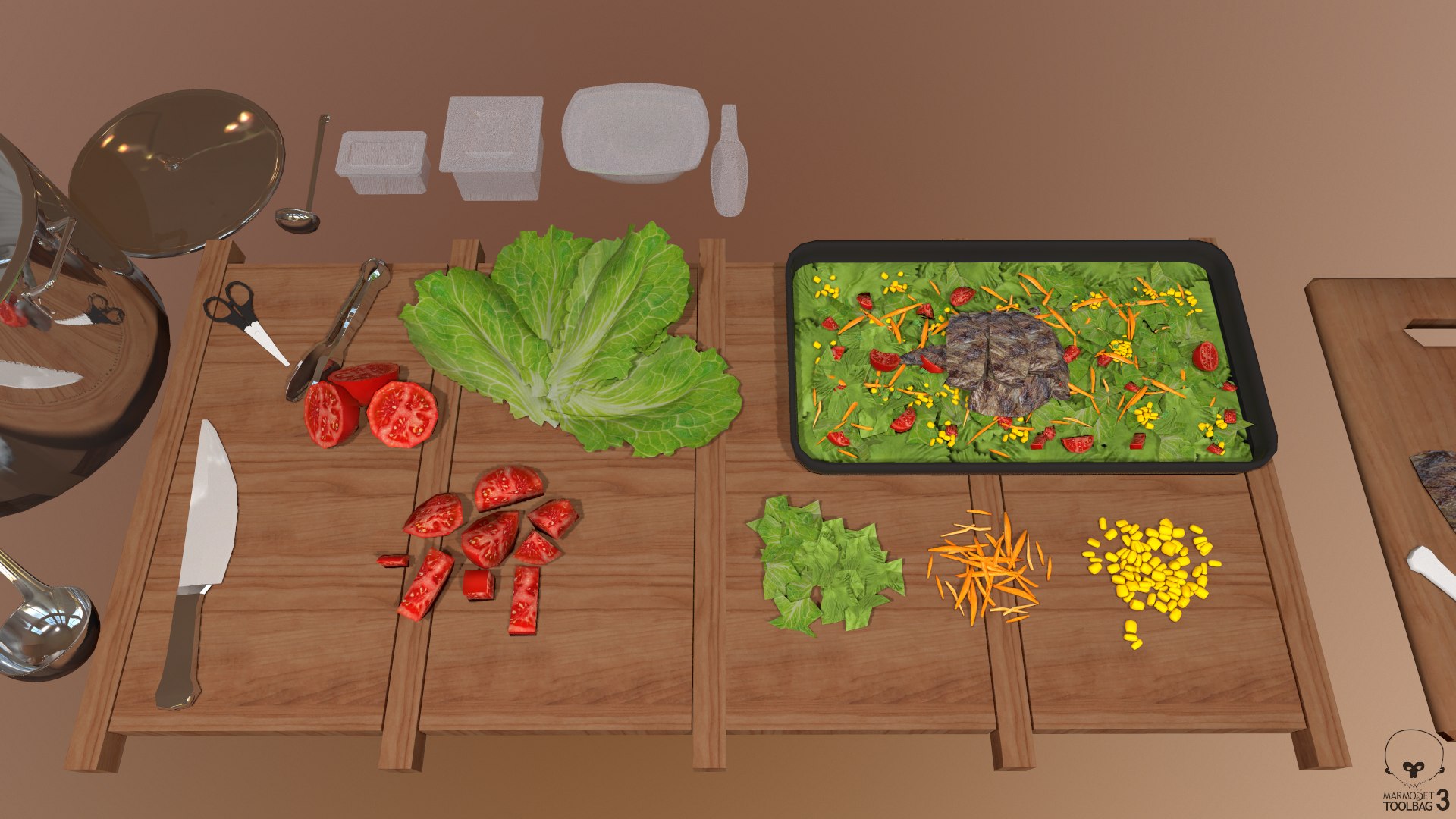 Kitchen Tools Salad Model - TurboSquid 1348623