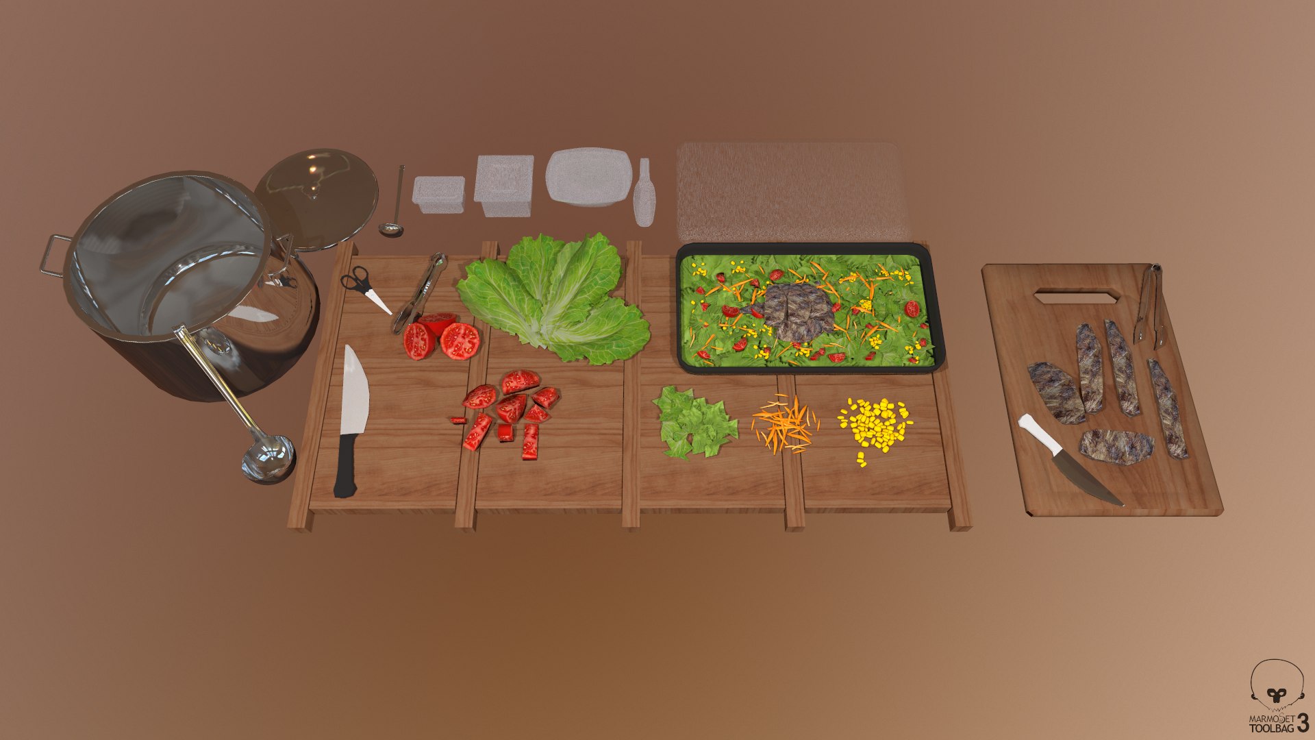 Kitchen Tools Salad Model - TurboSquid 1348623
