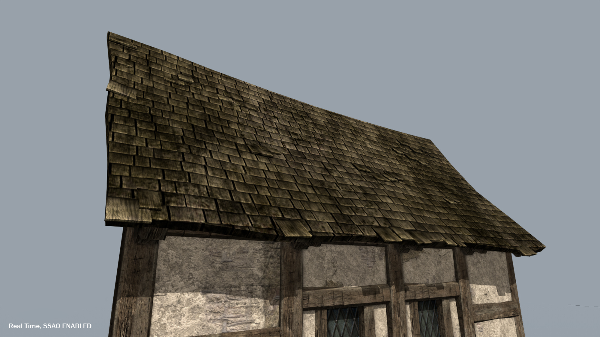 medieval timber framed building 3d blend