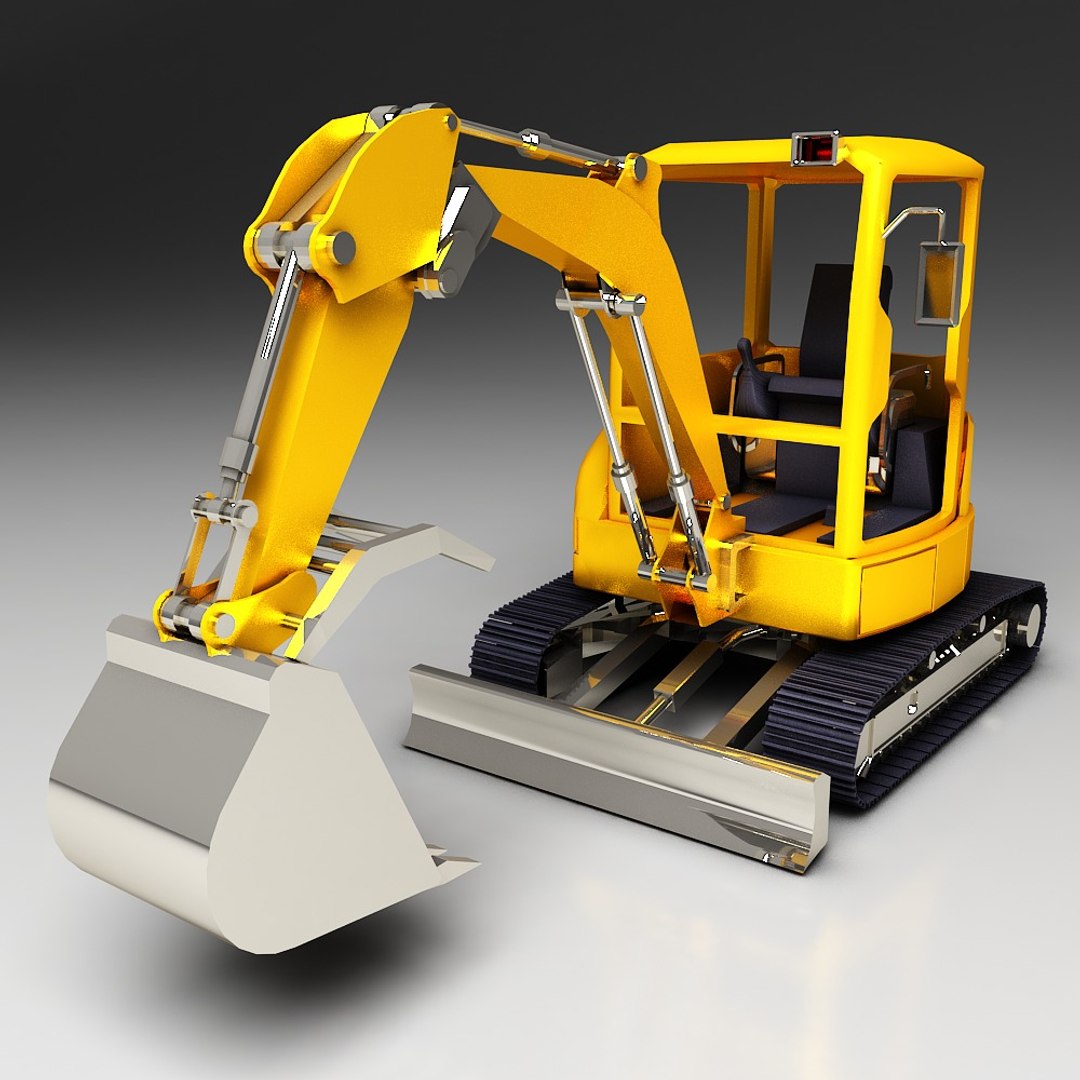 3d model mini excavator
