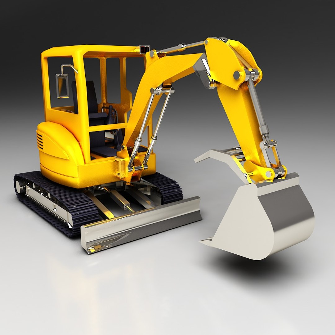 3d model mini excavator