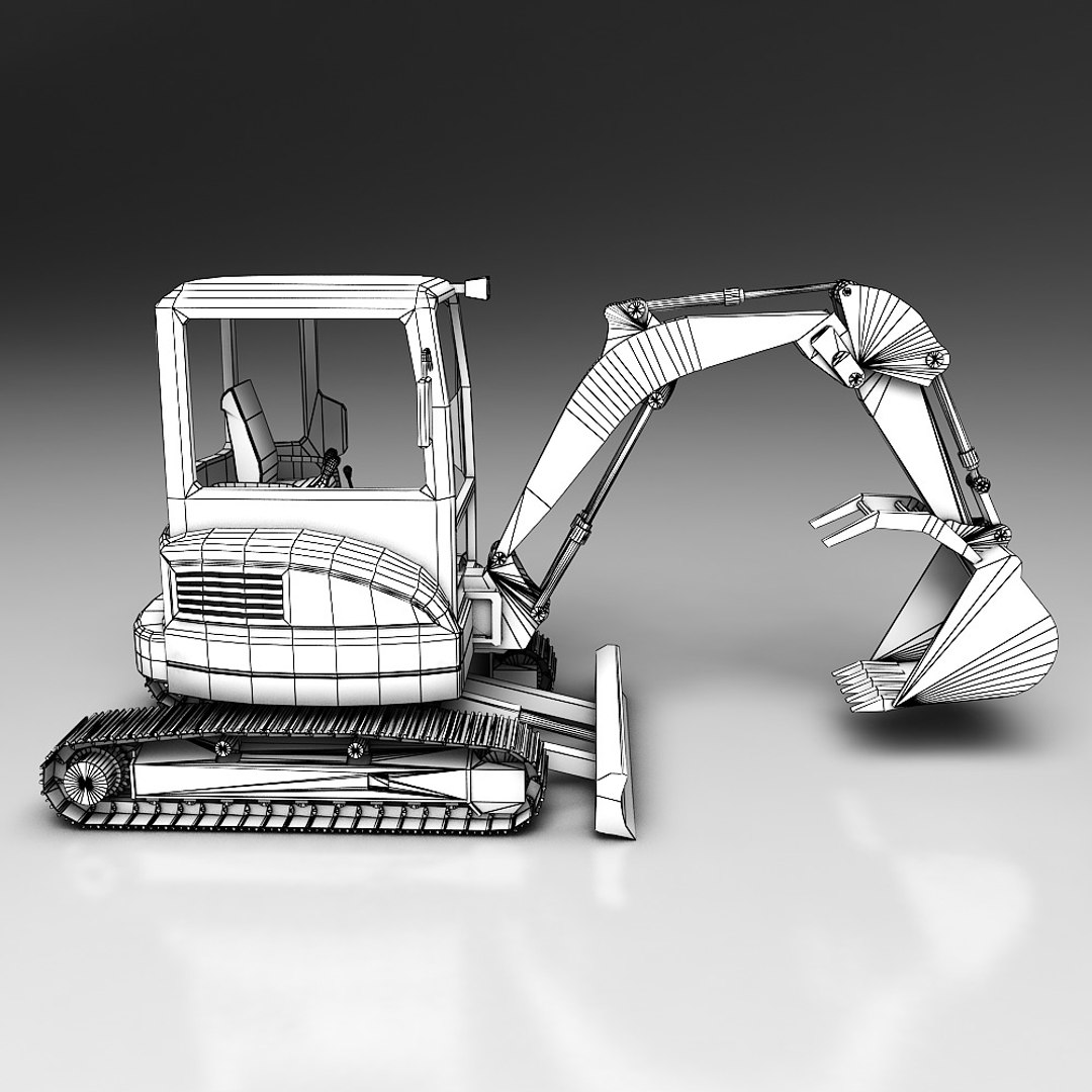 3d model mini excavator