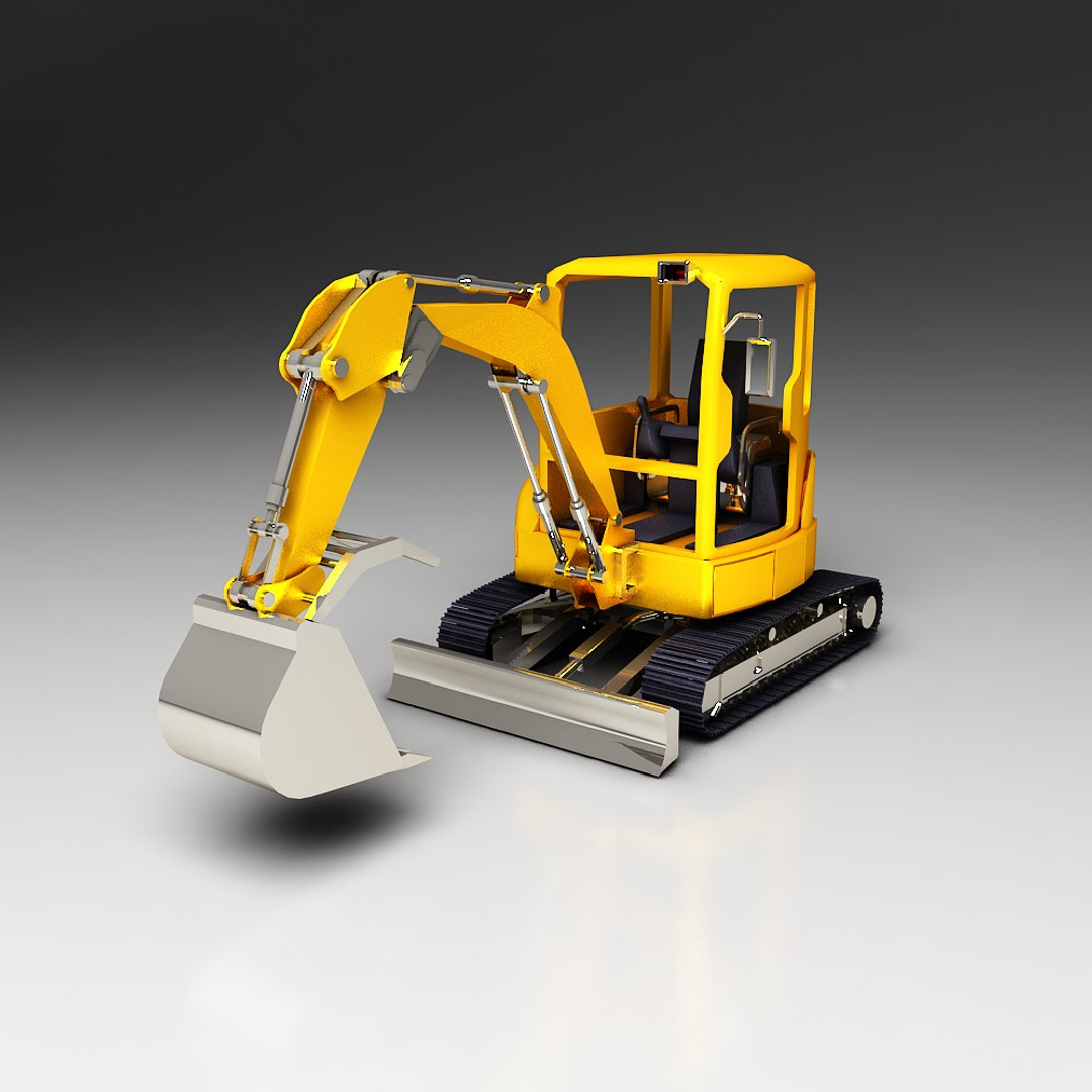 3d model mini excavator