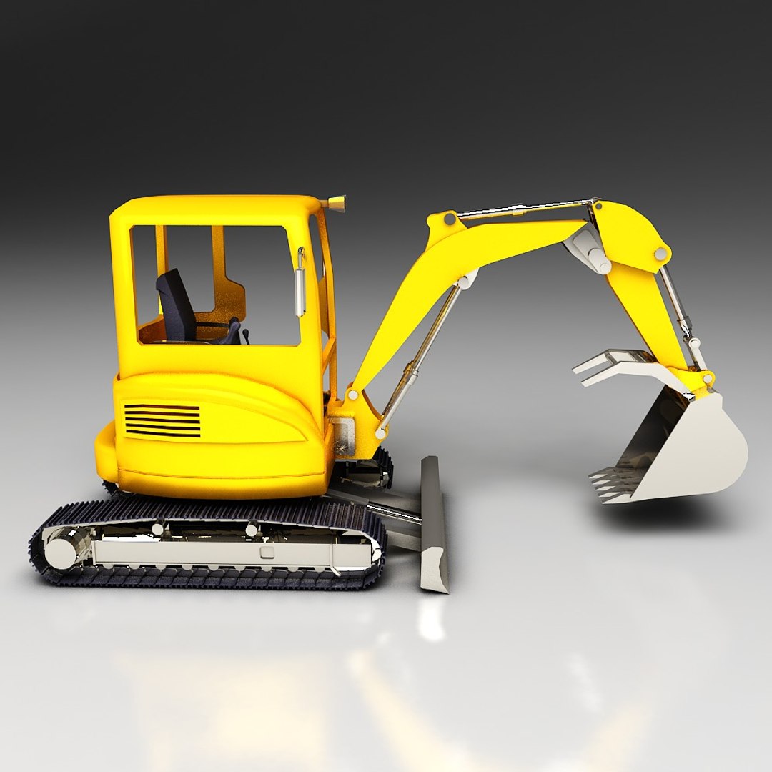 3d model mini excavator