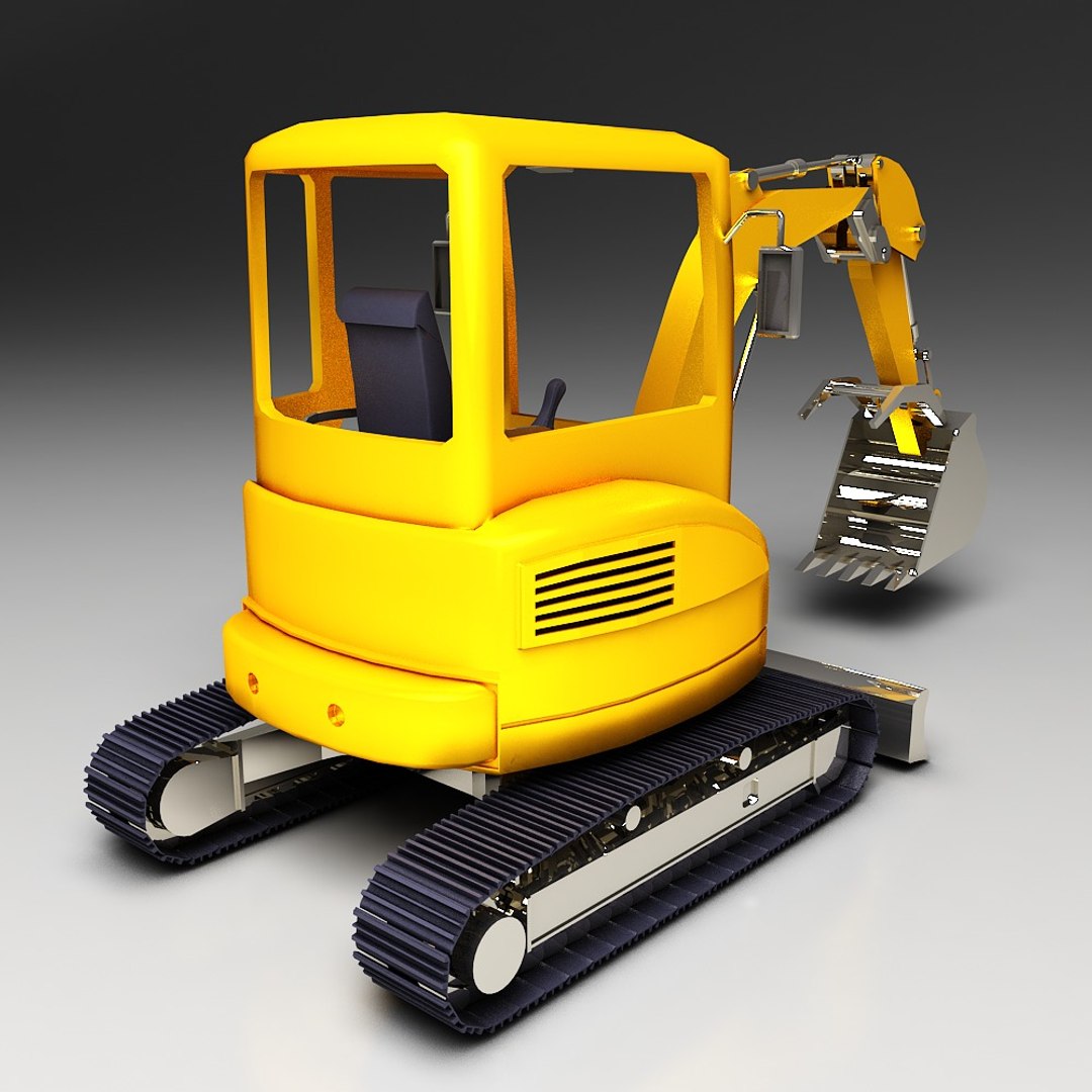 3d model mini excavator