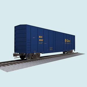 3d Train Car B-line Railroad
