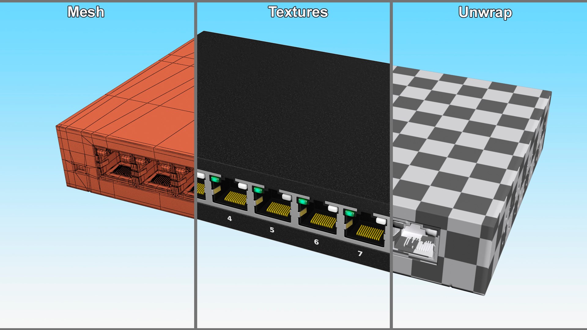 Gigabit Network Switch Black 3D Model - TurboSquid 2220938