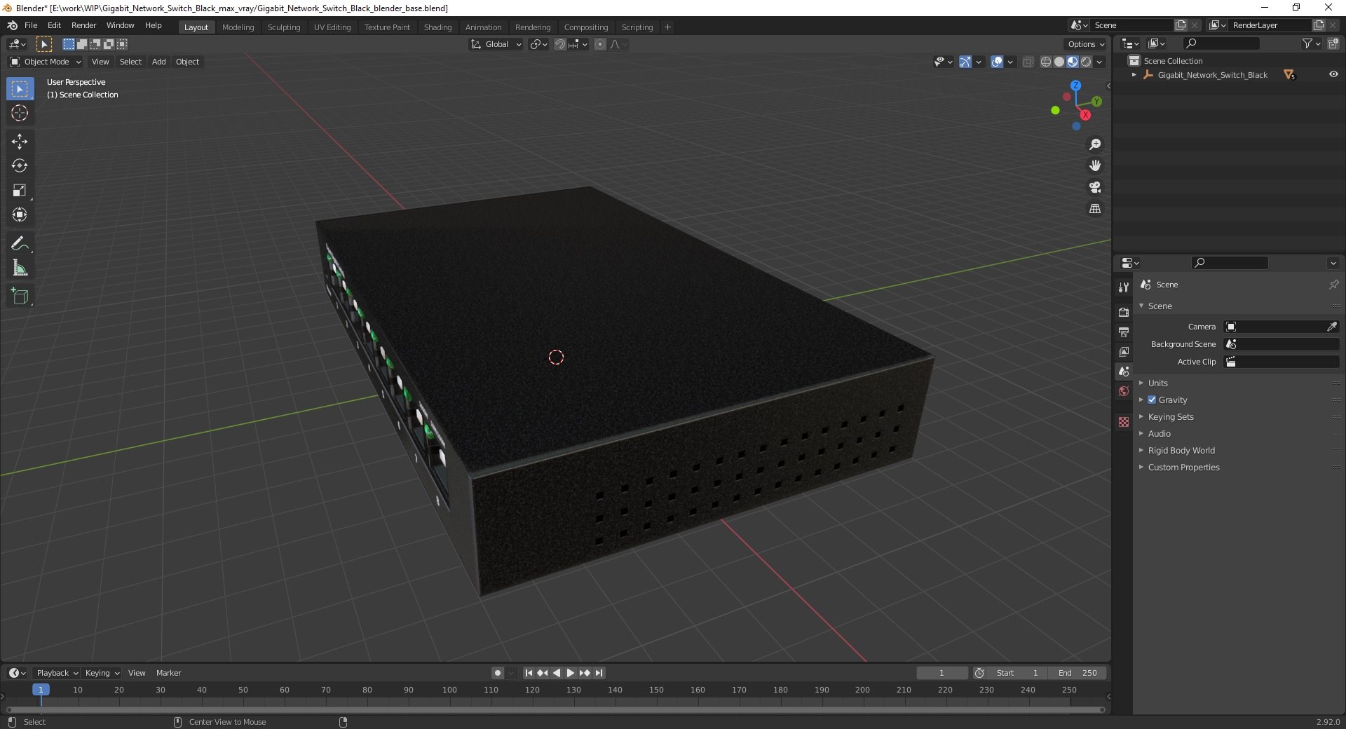 Gigabit Network Switch Black 3D Model - TurboSquid 2220938