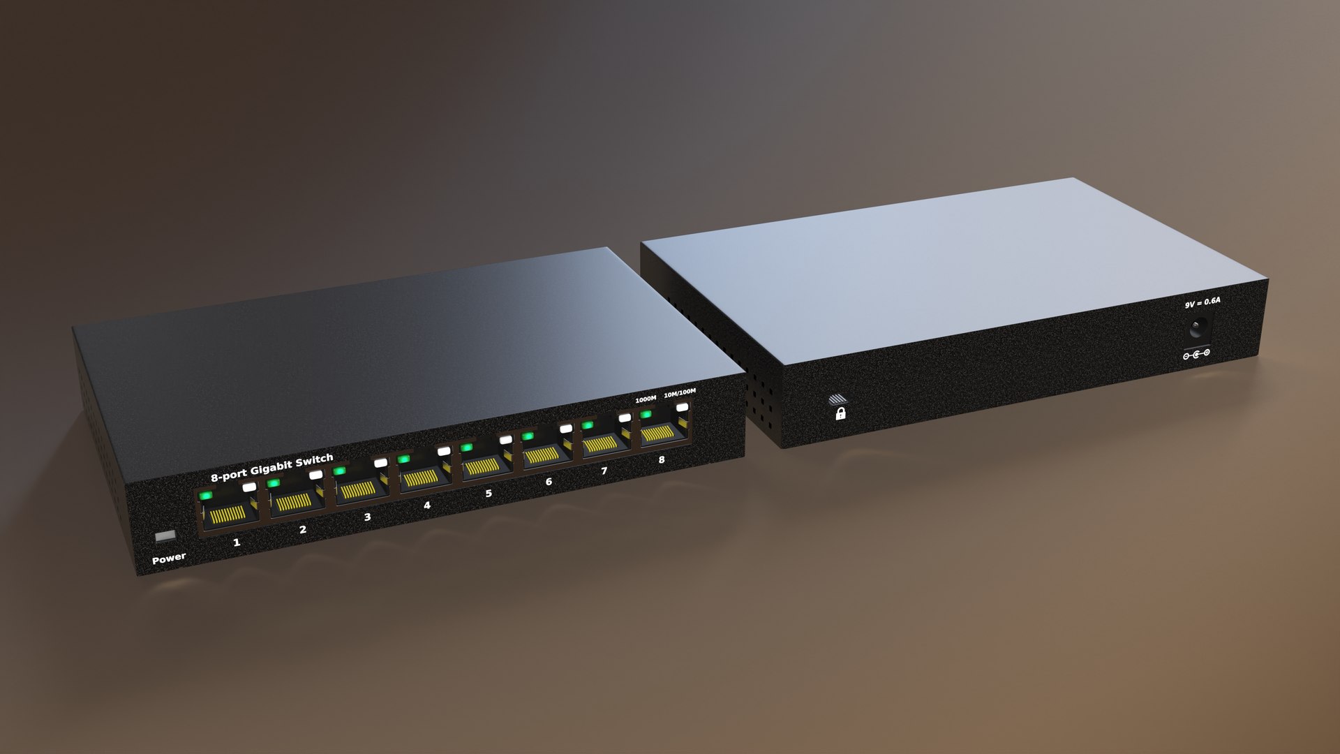 Gigabit Network Switch Black 3D Model - TurboSquid 2220938