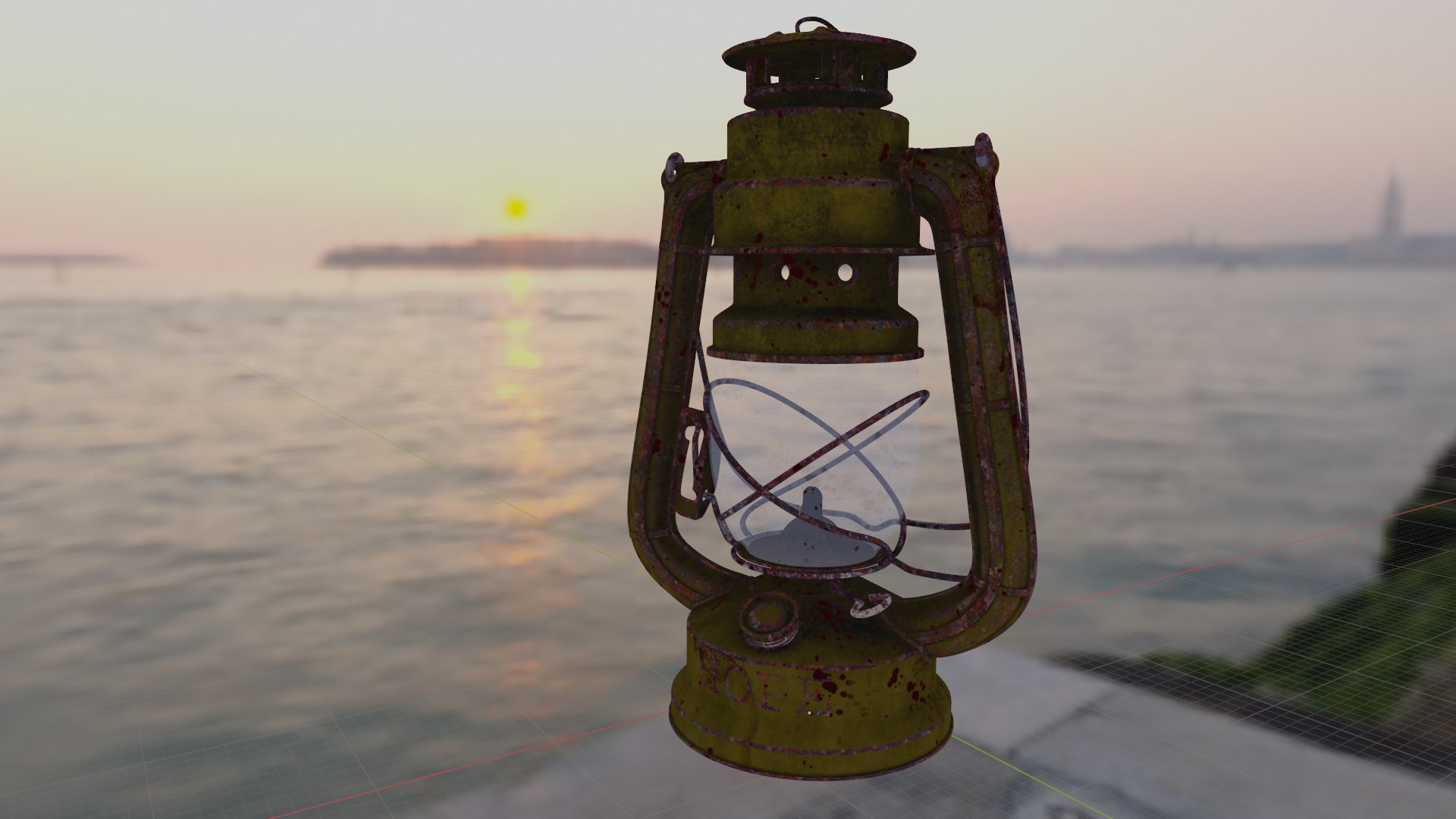 Old Lantern Hope With Blood Drops 3D Model - TurboSquid 2229353