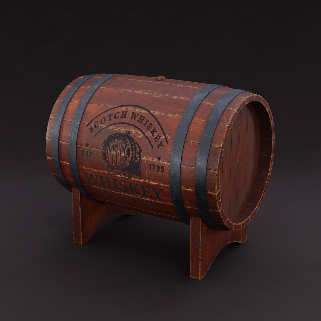 3D Wooden Barrel Model - TurboSquid 2094036