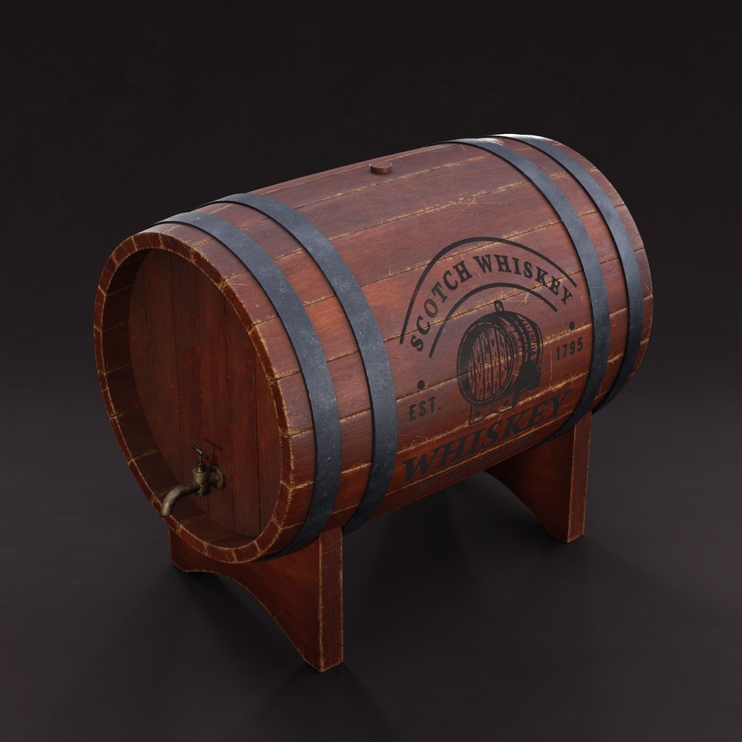 3D Wooden Barrel Model - TurboSquid 2094036