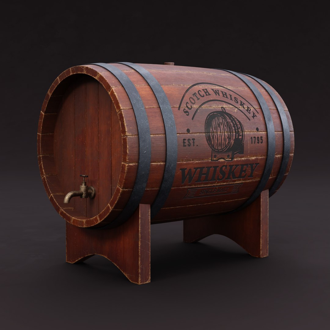 3D Wooden Barrel Model - TurboSquid 2094036