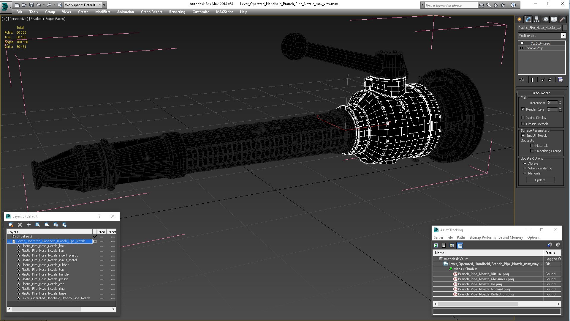 3D model Lever Operated Handheld Branch Pipe Nozzle - TurboSquid 2065249