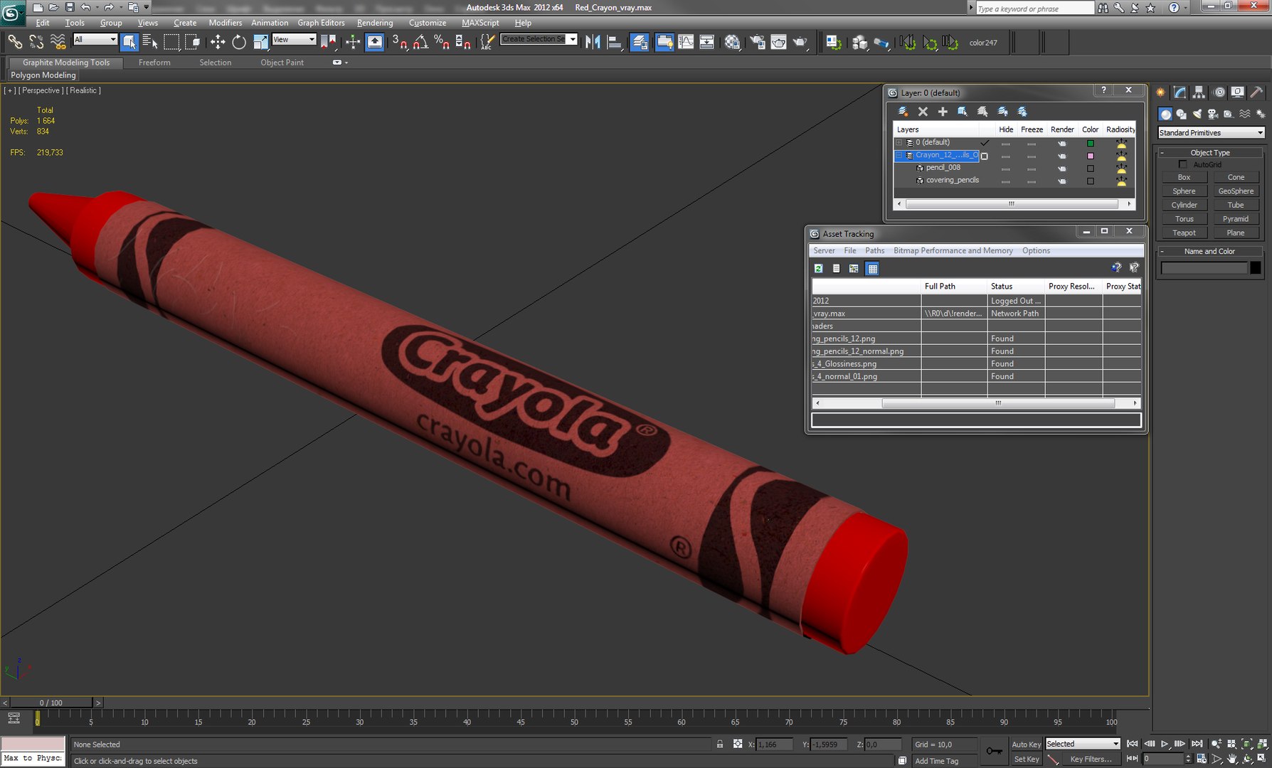Red Crayon 3D Model - TurboSquid 1287528