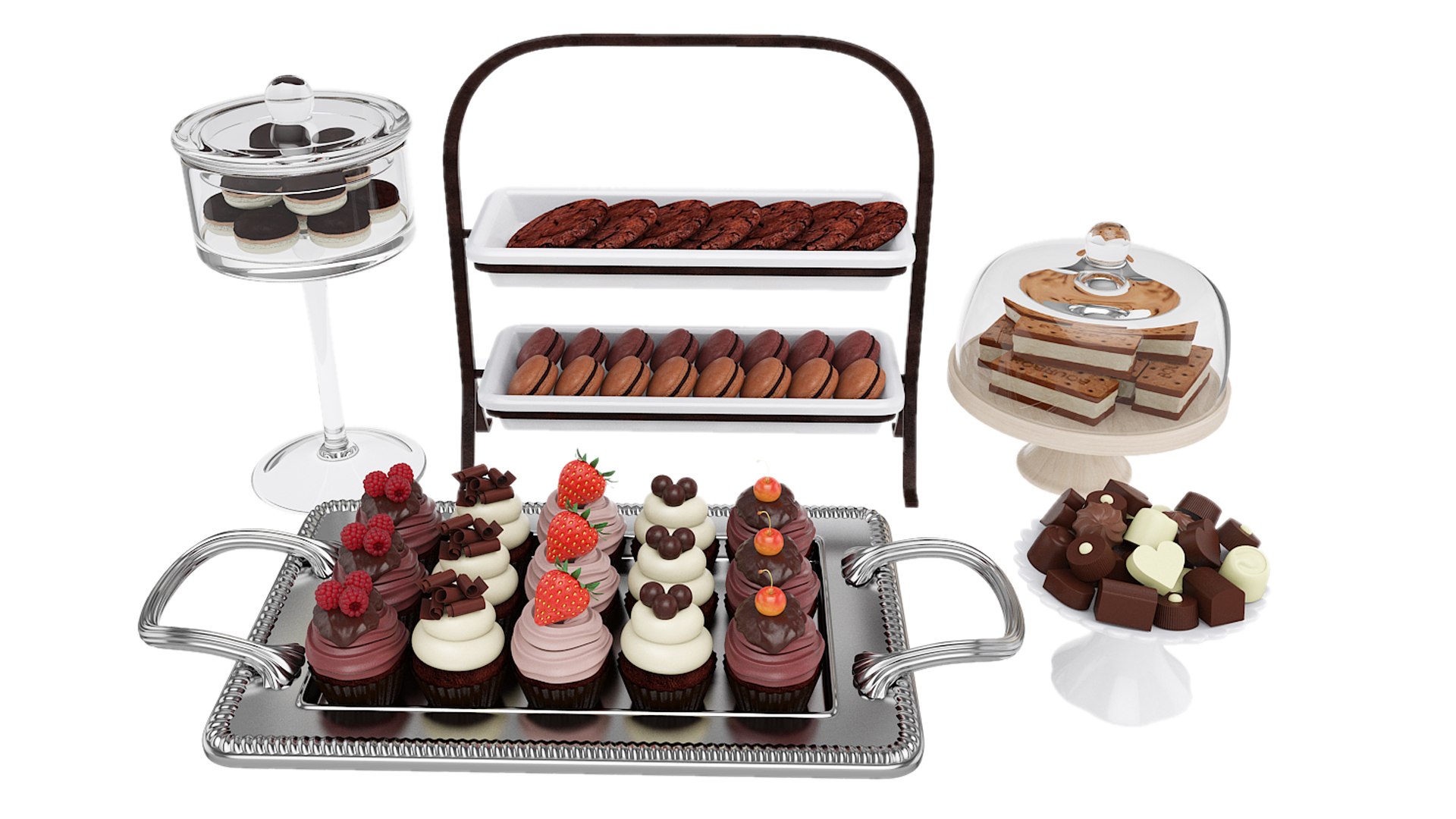 Chocolate dessert 3D model - TurboSquid 1966257
