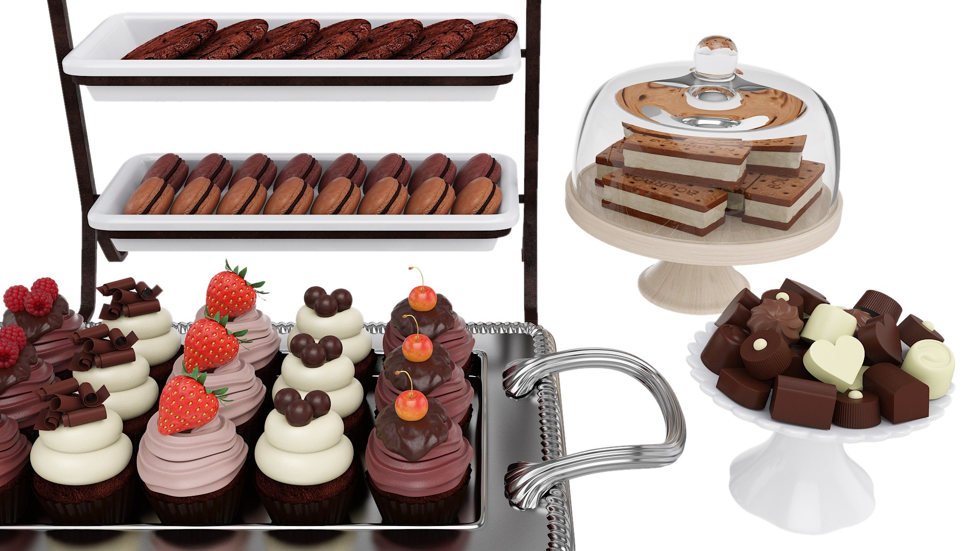 Chocolate dessert 3D model - TurboSquid 1966257