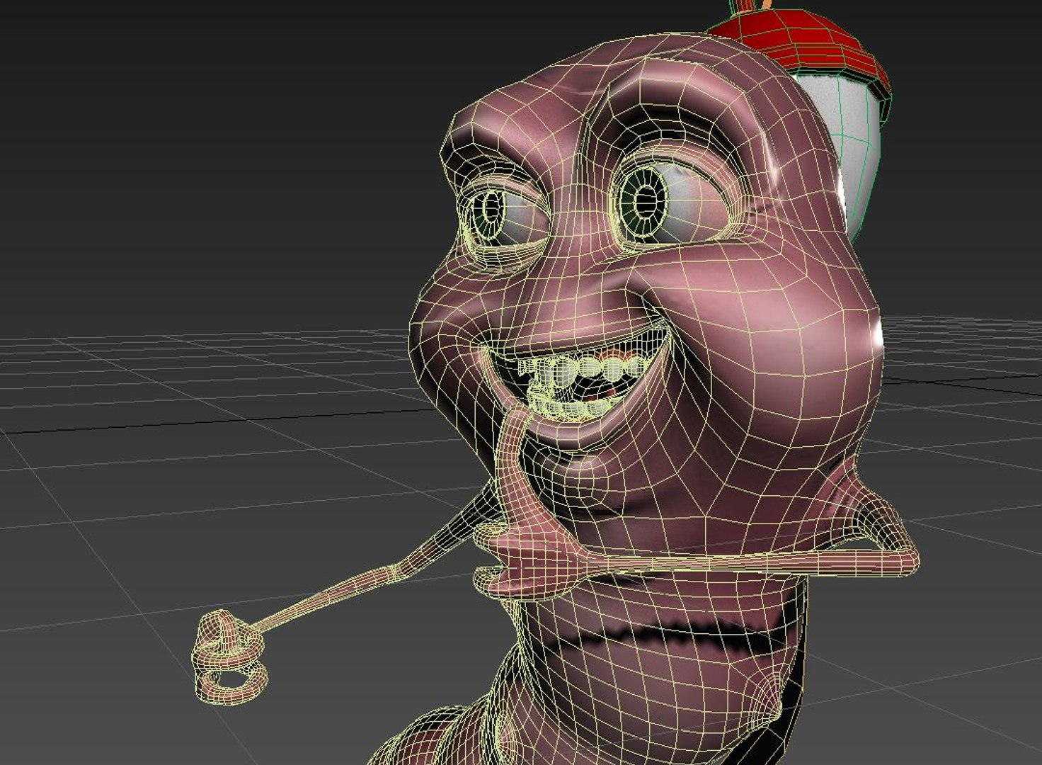 3d Worm Character Model