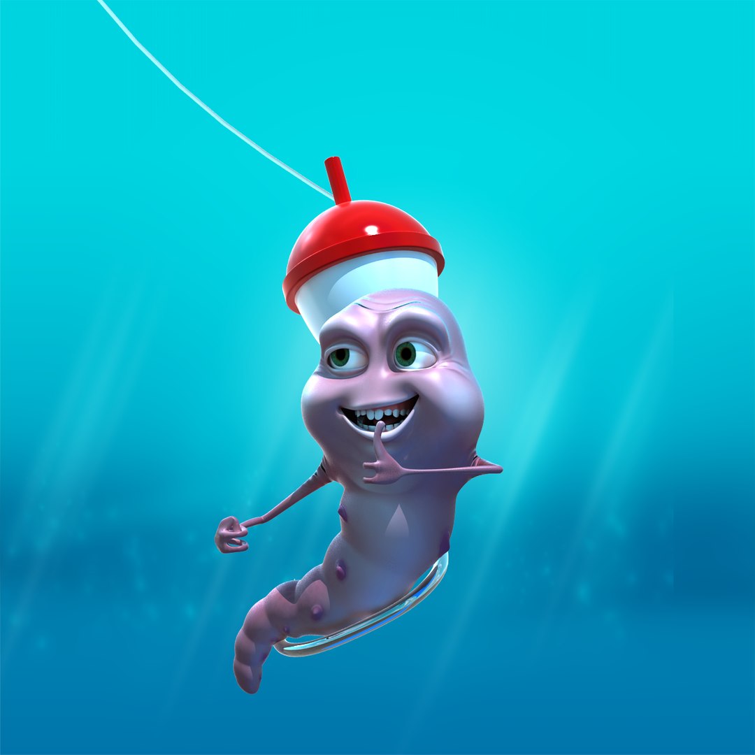 3d Worm Character Model