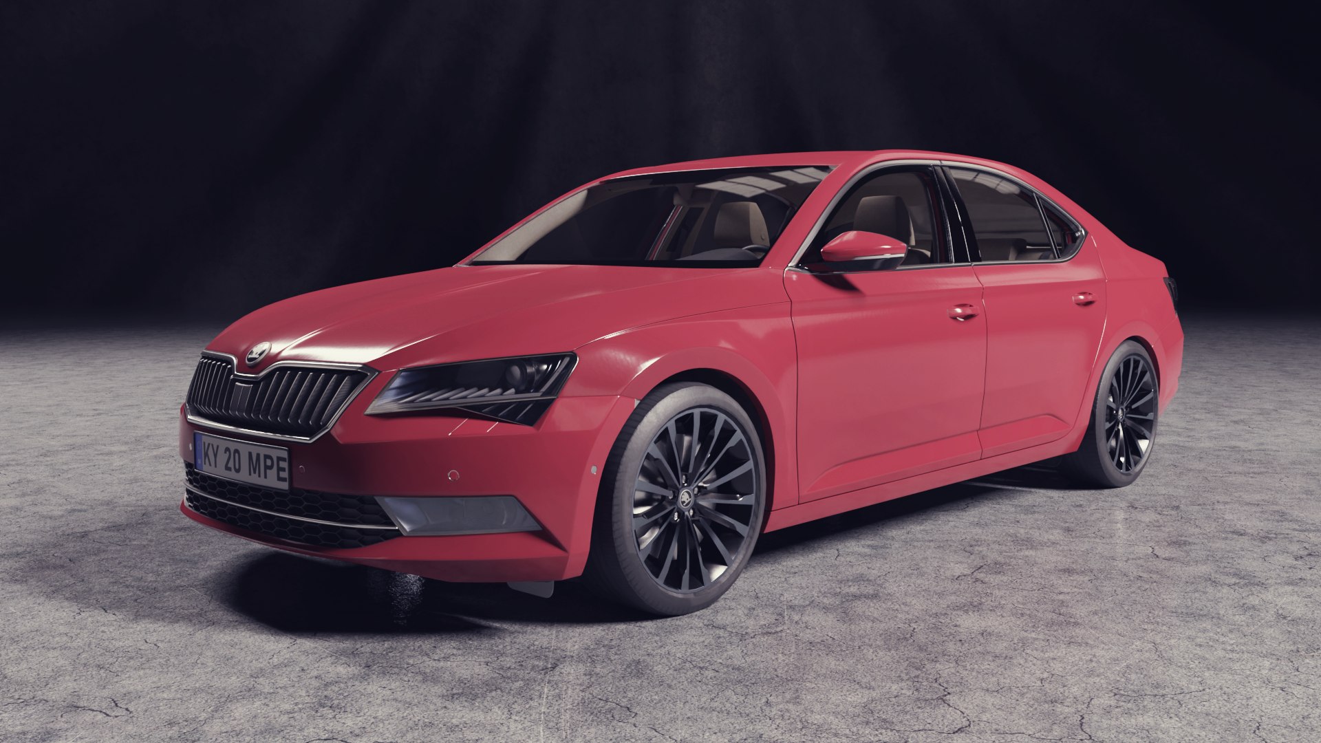 3D Red Car Skoda Superb - TurboSquid 1847986