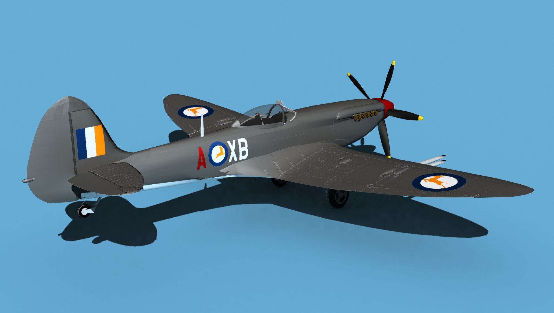 3D Supermarine Spitfire Mk XXII V20 South Africa Model - TurboSquid 1925754