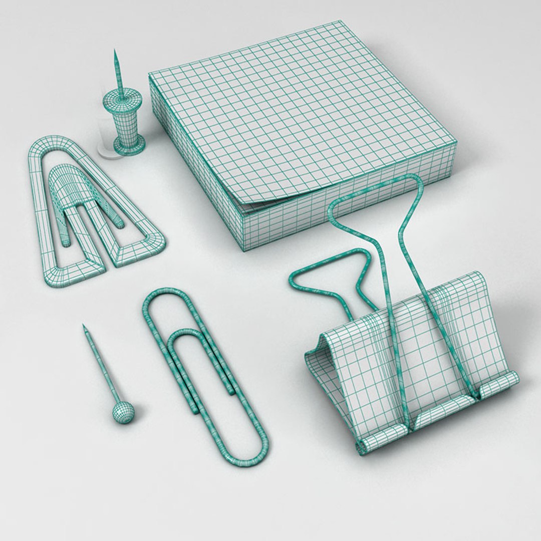 Free Clips Pins 3d Model