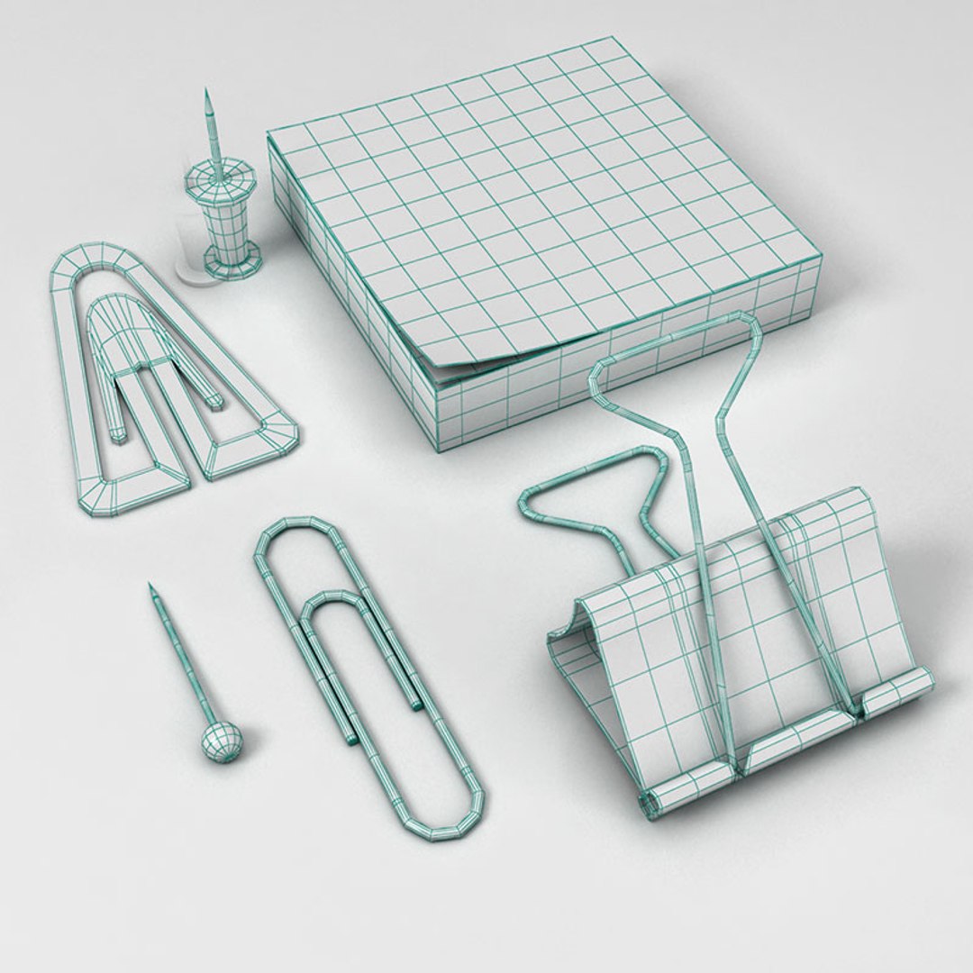 Free Clips Pins 3d Model