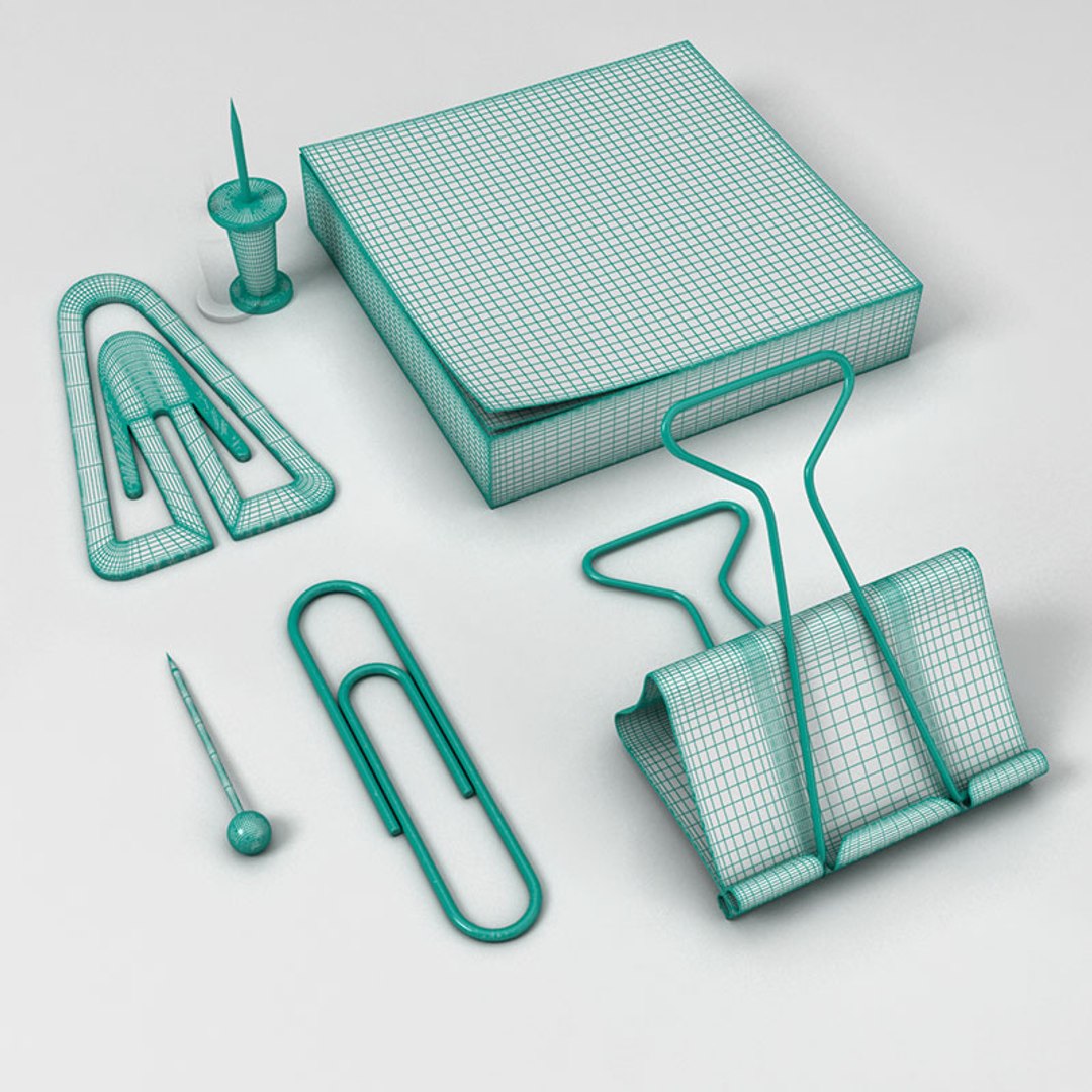 Free Clips Pins 3d Model