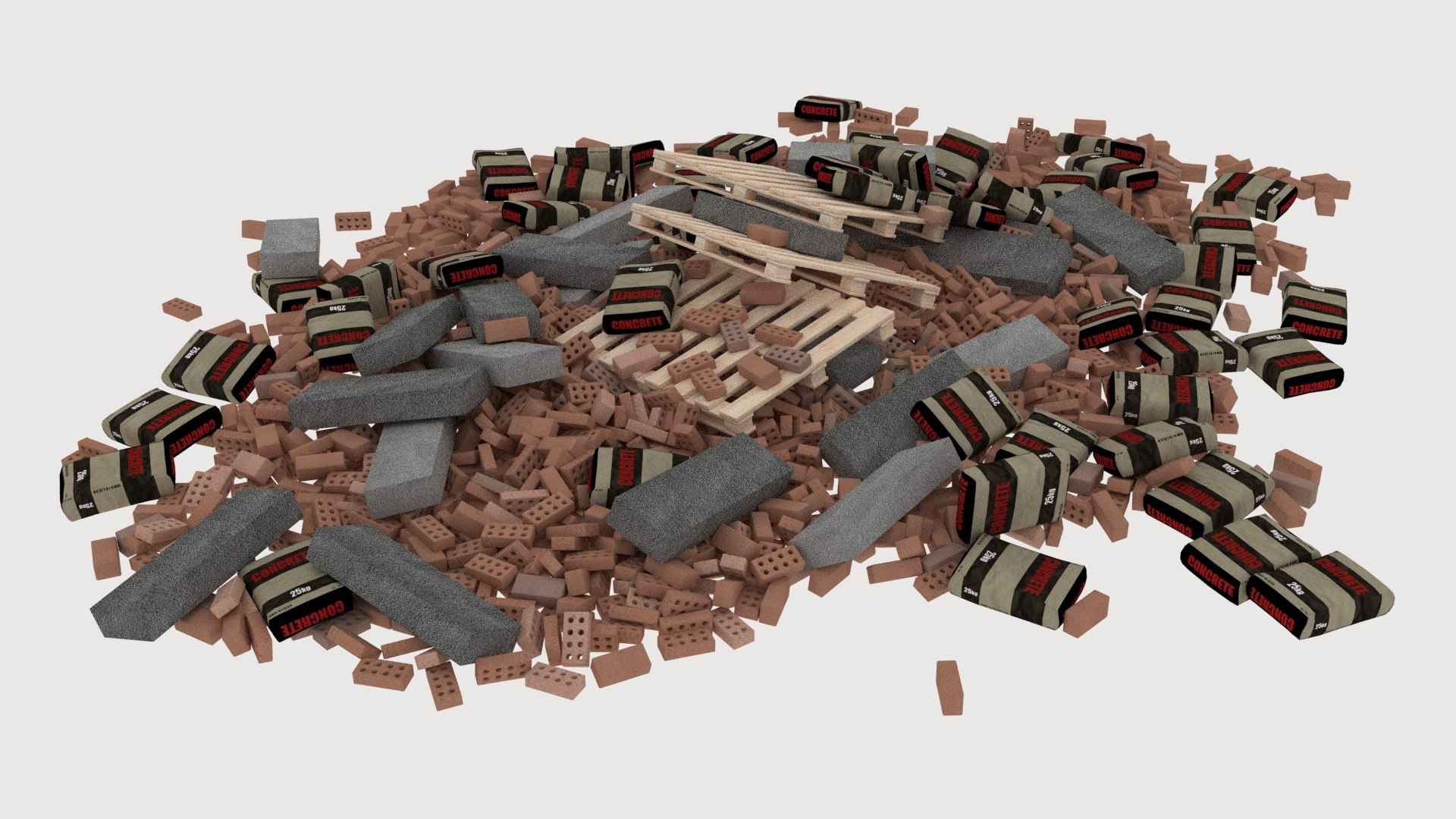 Construction Pallet Pile 3 3D Model - TurboSquid 1949391