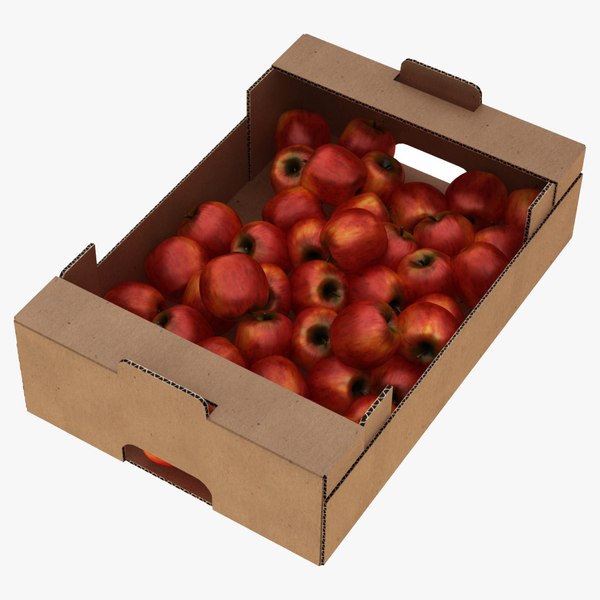 Fruit cardboard box red 3D - TurboSquid 1543860