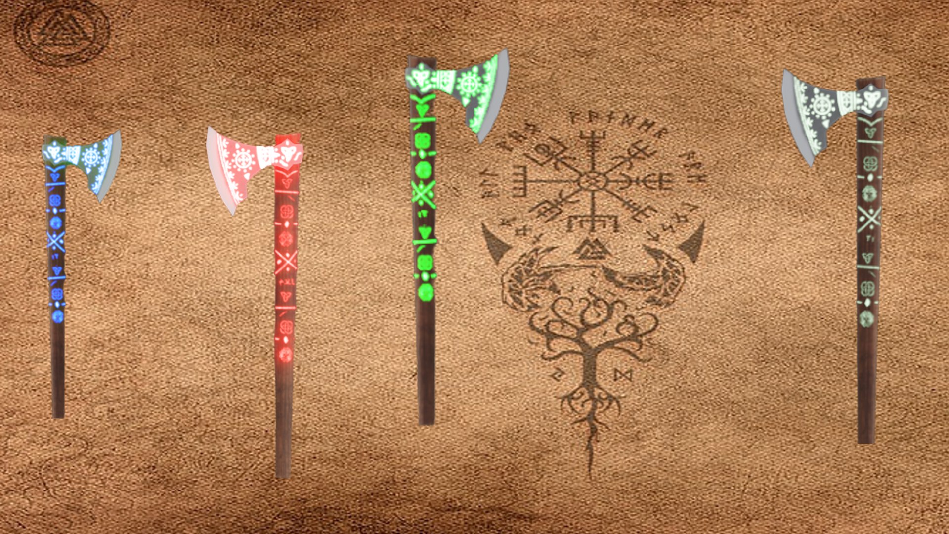 3D Viking Axe with Runes - TurboSquid 1950251