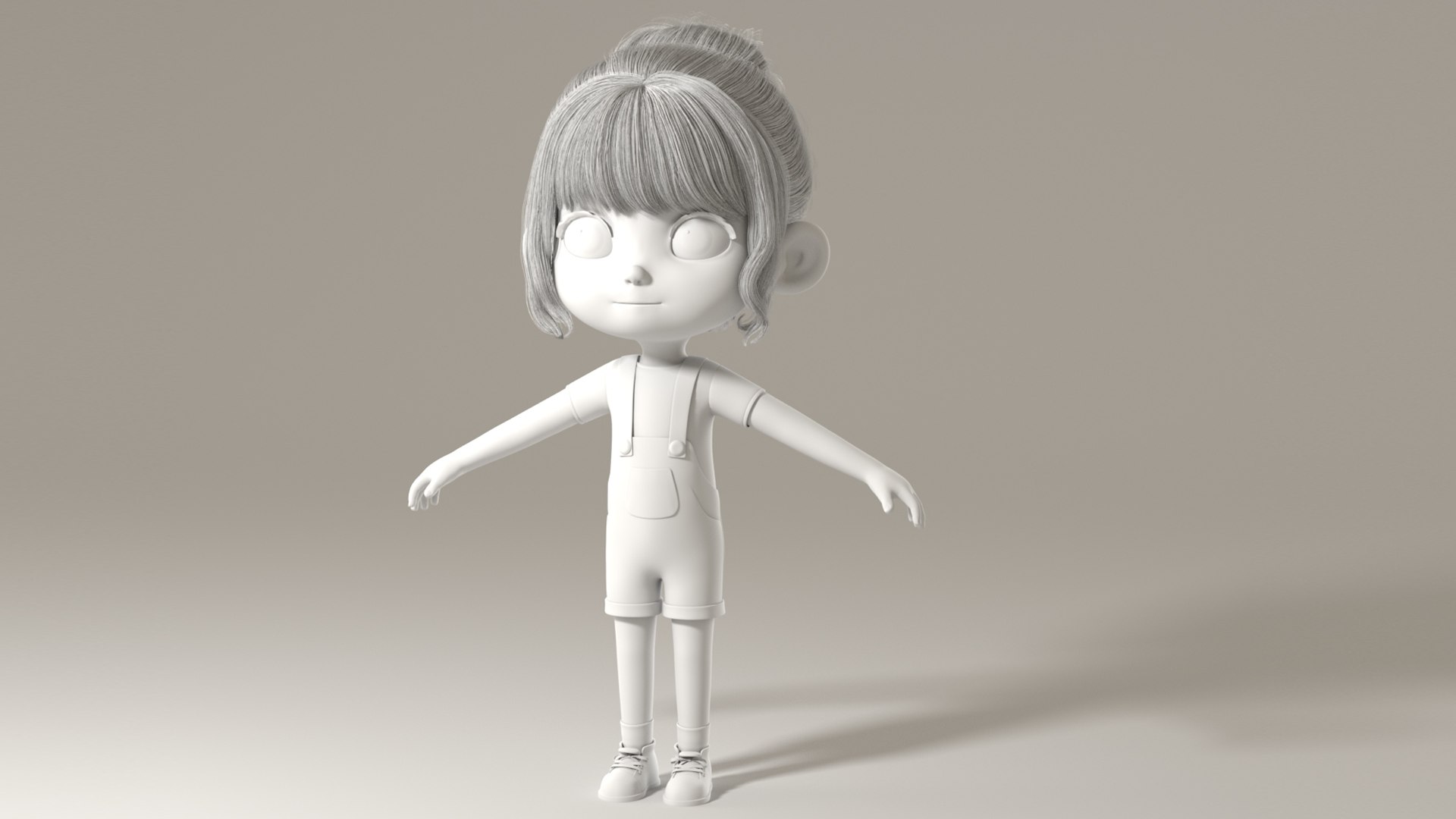 Cute Cartoon Girl Model - TurboSquid 2164304