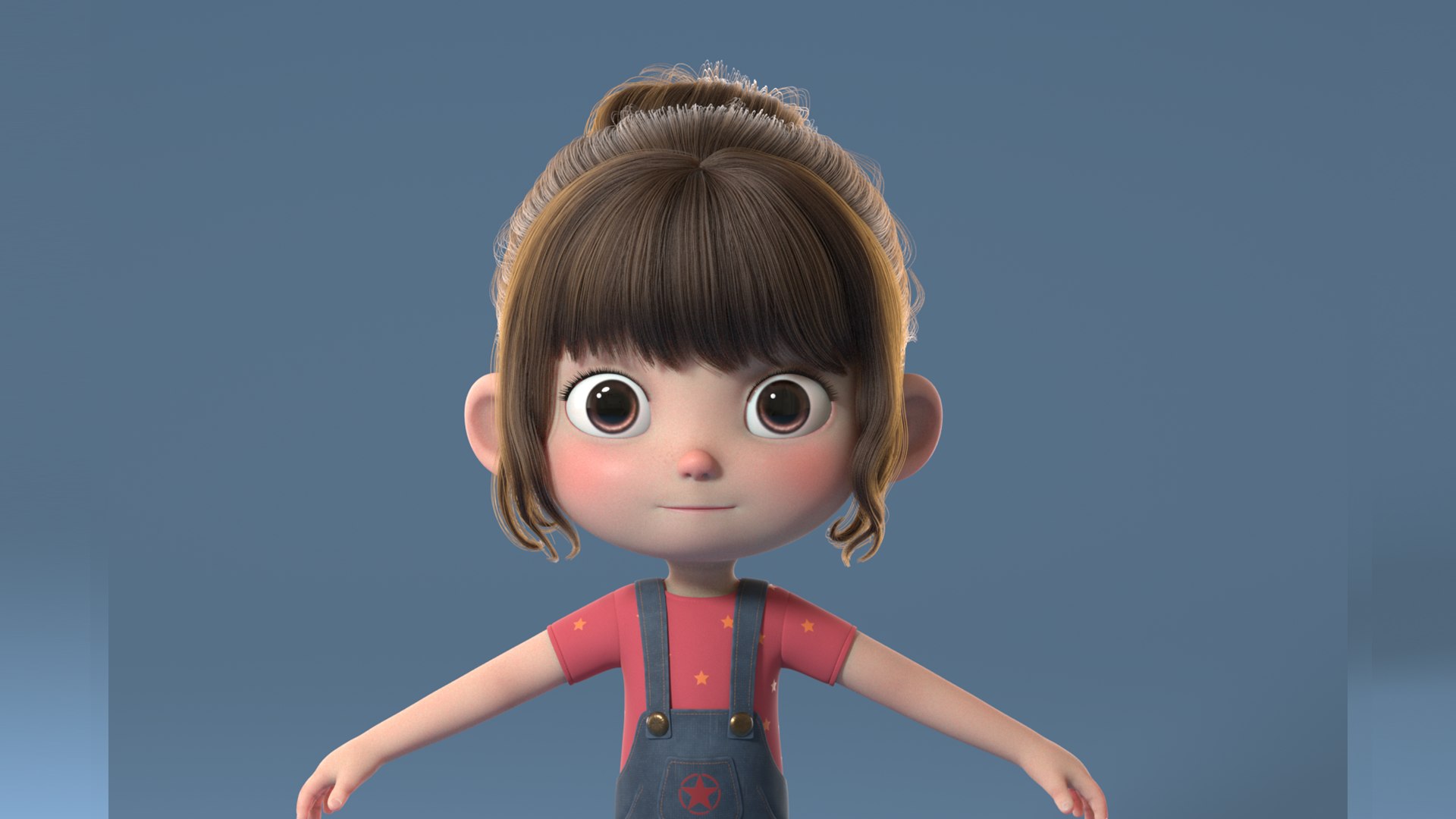 Cute Cartoon Girl Model - TurboSquid 2164304