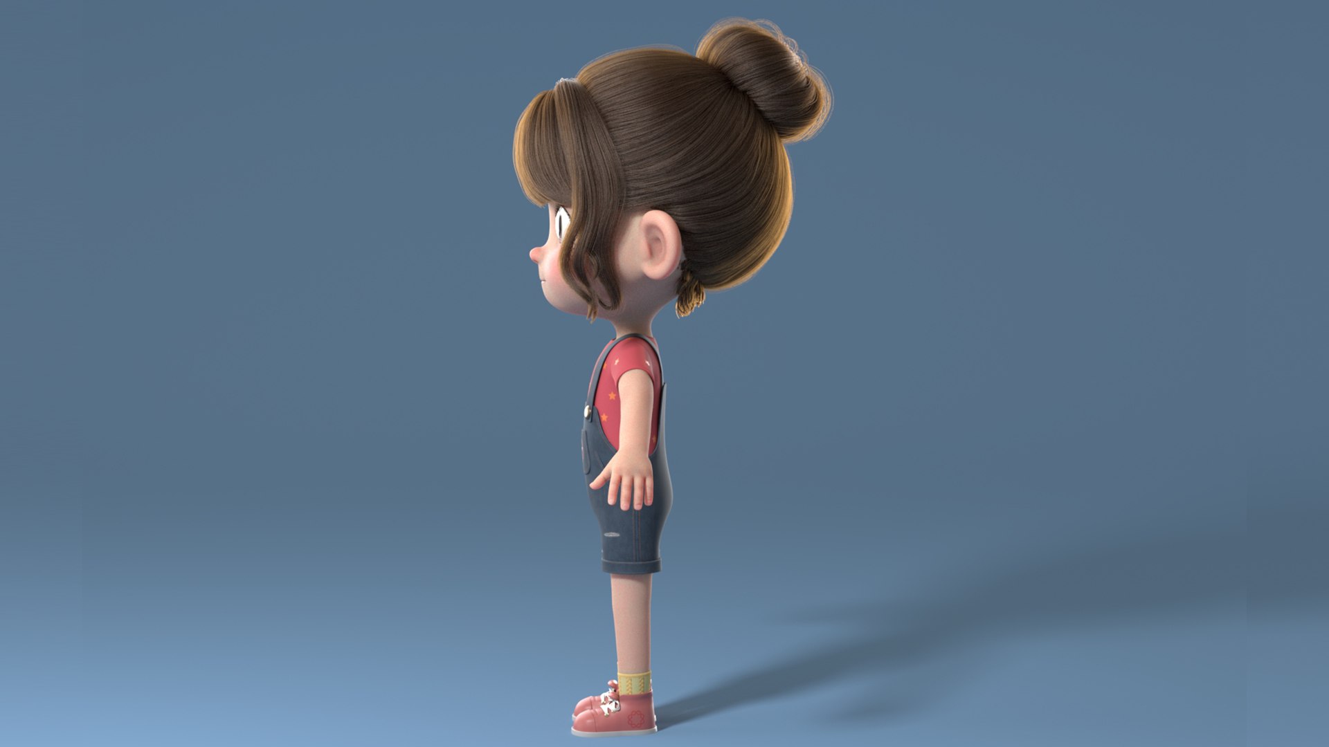 Cute Cartoon Girl Model - TurboSquid 2164304