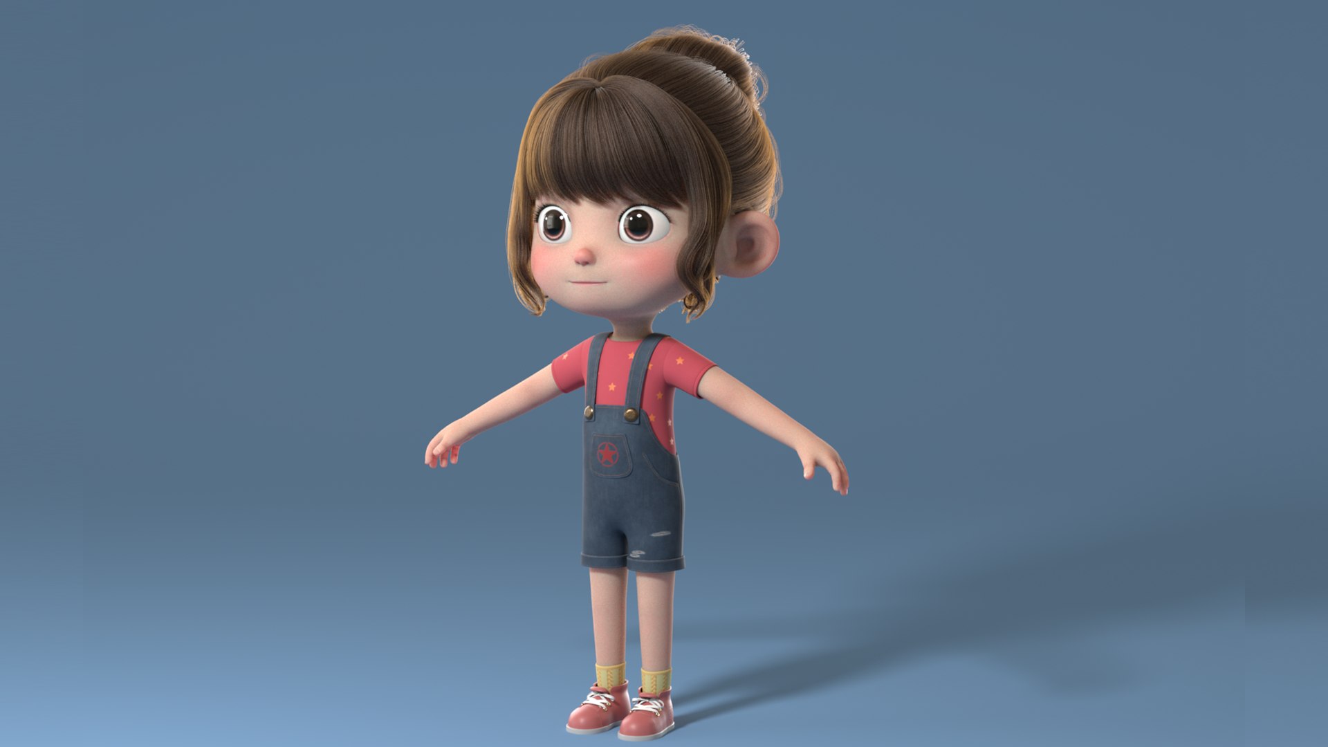 Cute Cartoon Girl Model - TurboSquid 2164304