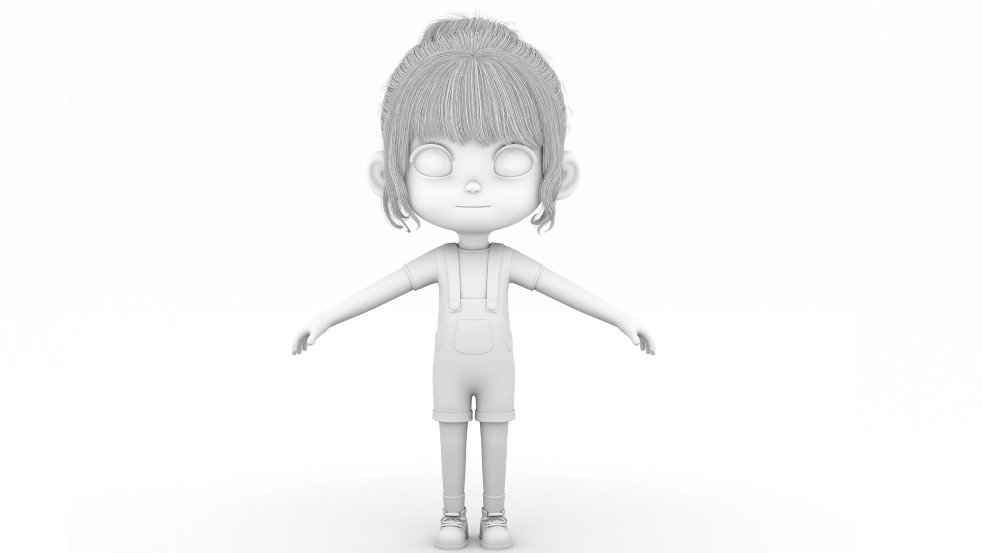Cute Cartoon Girl Model - TurboSquid 2164304