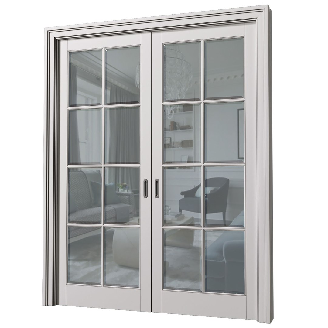 3D French Sliding Doors classic style - TurboSquid 2053866