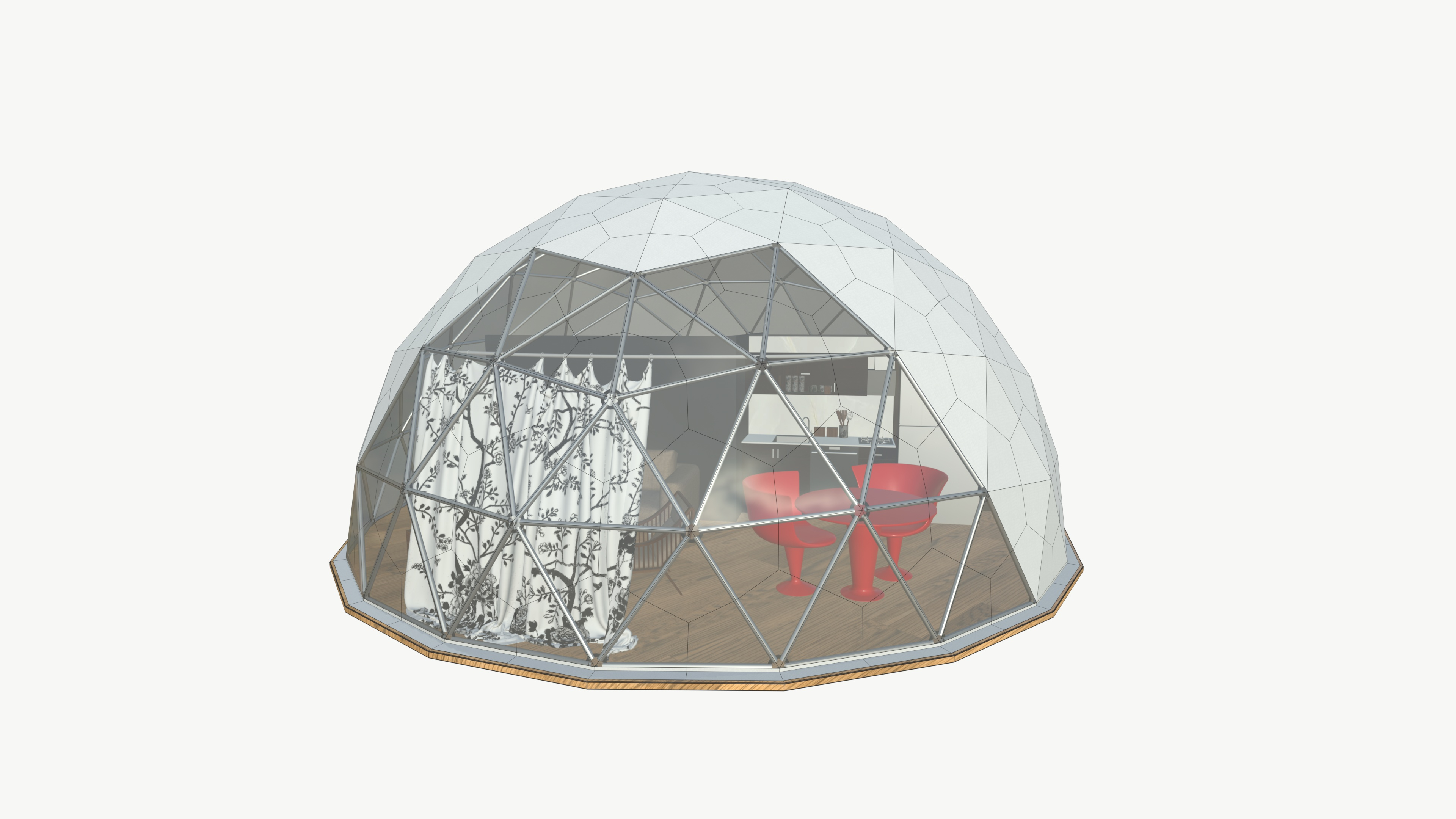 modelo 3d Domo Geodésico V4 Premium - TurboSquid 2103893