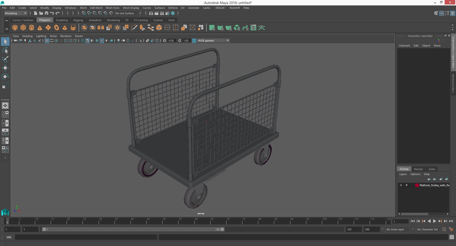 Platform Trolley with Two Railing 3D model - TurboSquid 1888674