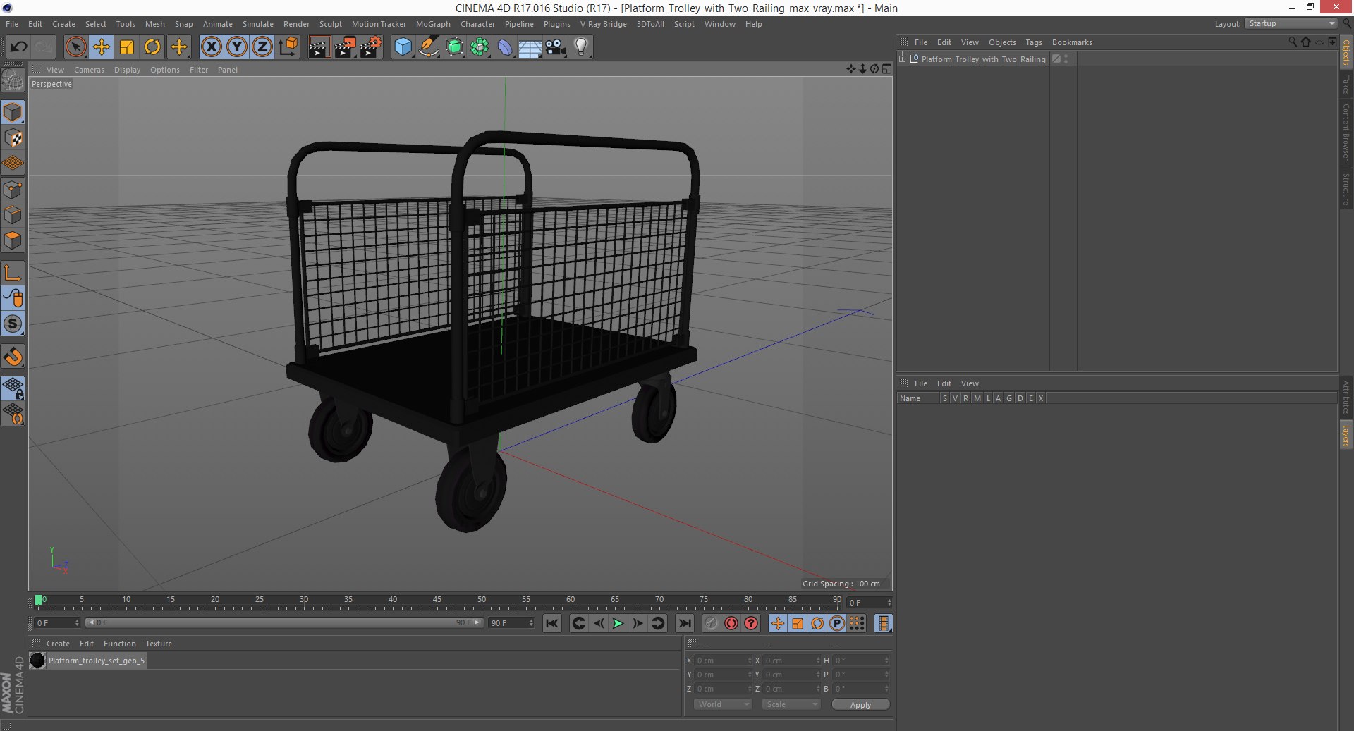 Platform Trolley with Two Railing 3D model - TurboSquid 1888674