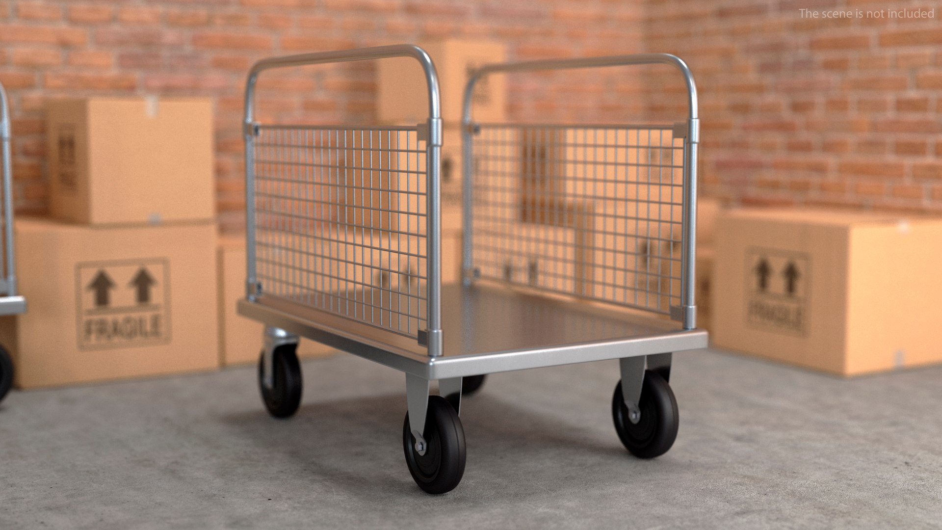 Platform Trolley With Two Railing 3D Model - TurboSquid 1888674