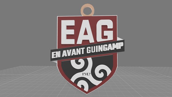 可打印和渲染的 Guingamp 队徽标 Keychan3D模型 - TurboSquid 2227117