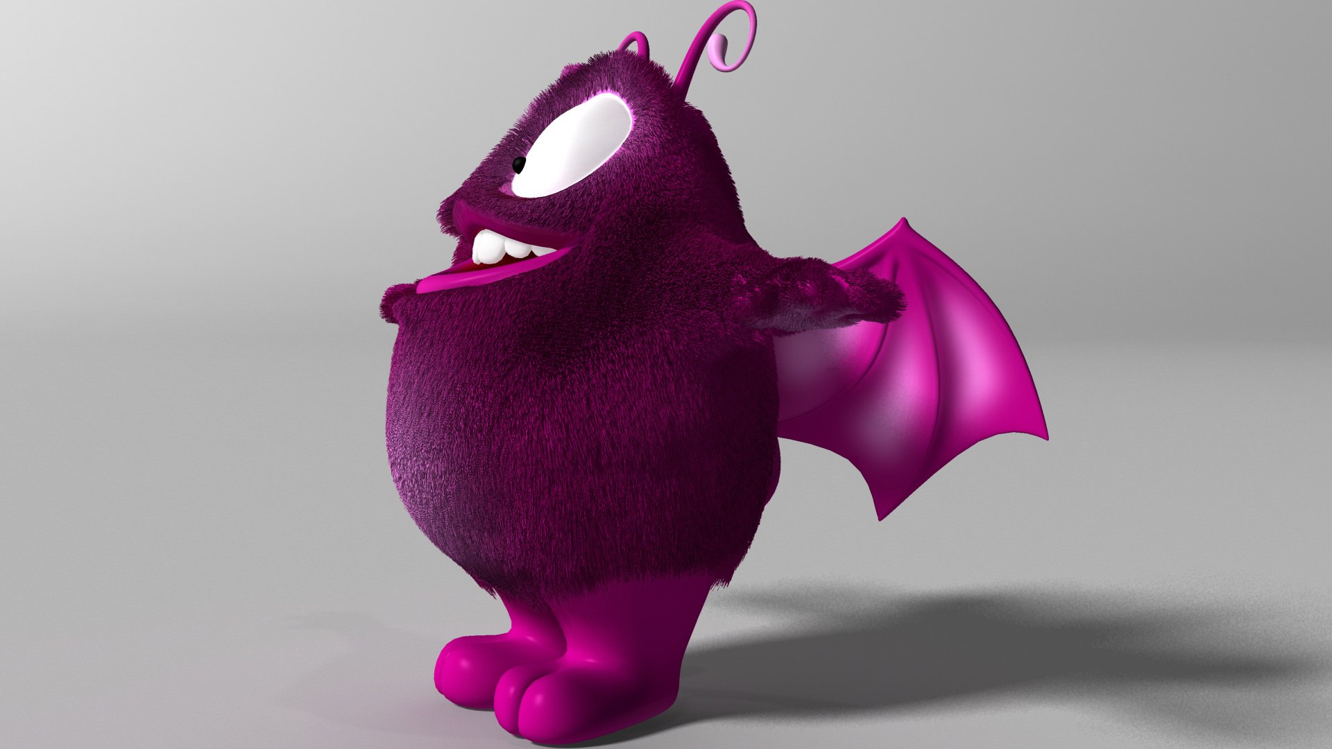 Cartoon Purple Monster Rigged Model - TurboSquid 1813176