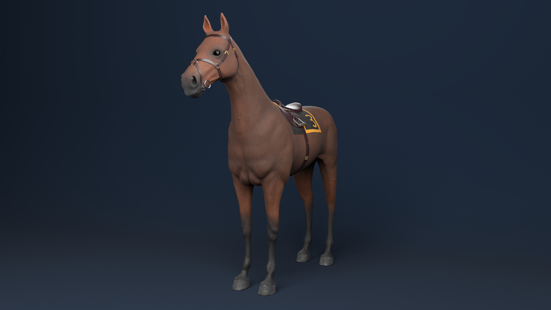 3D 3D Realistic Textured Horse Model - TurboSquid 2228291