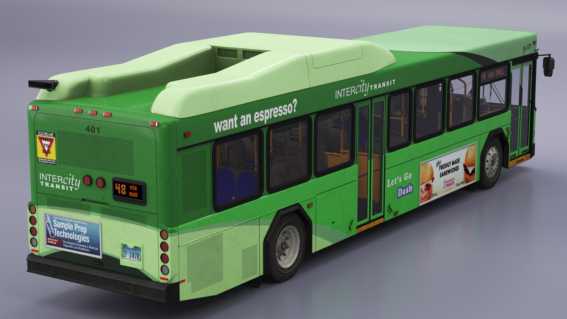 3d model gillig floor hybrid bus