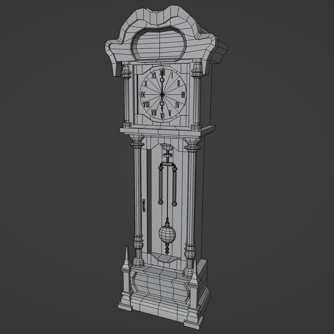 3D Grandfather Clock Model - TurboSquid 2329541