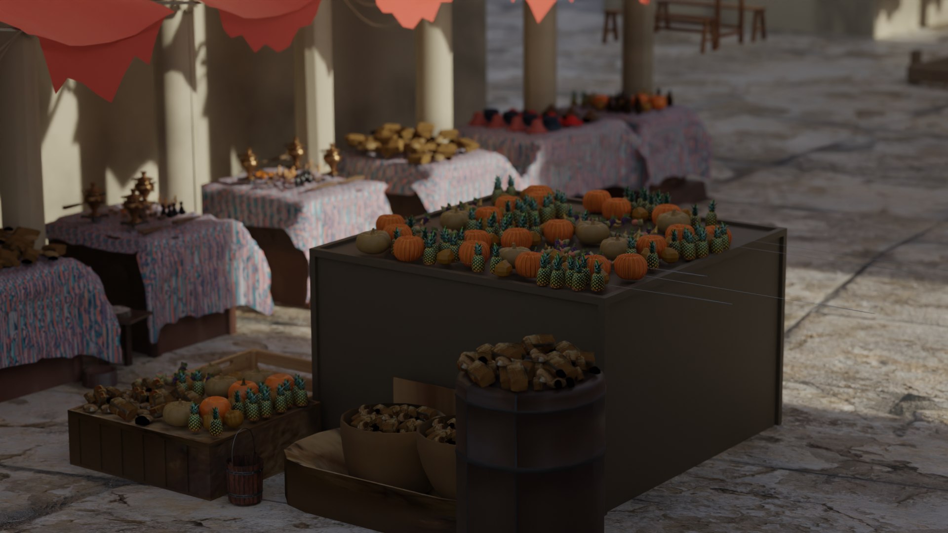 3D Historical Italian Market Scene Full Set - TurboSquid 2118210