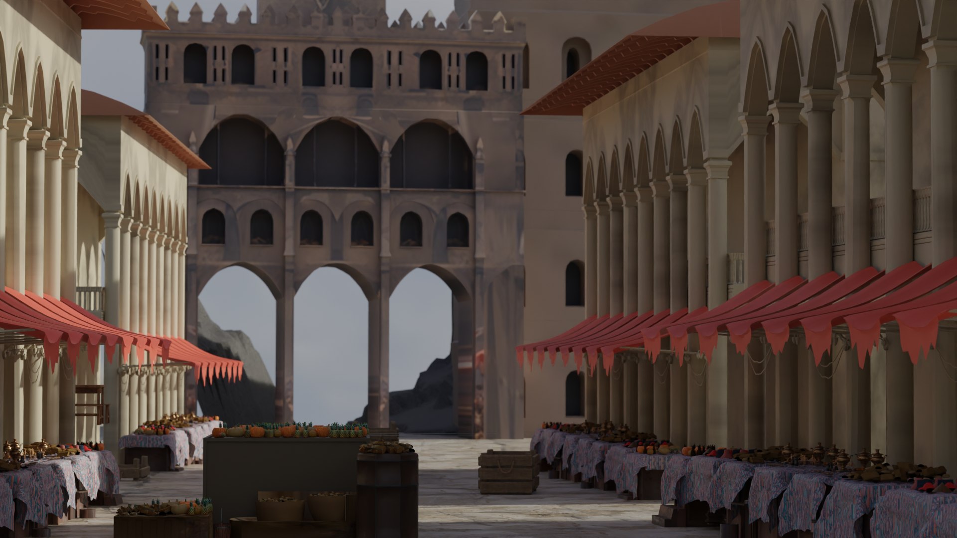 3D Historical Italian Market Scene Full Set - TurboSquid 2118210